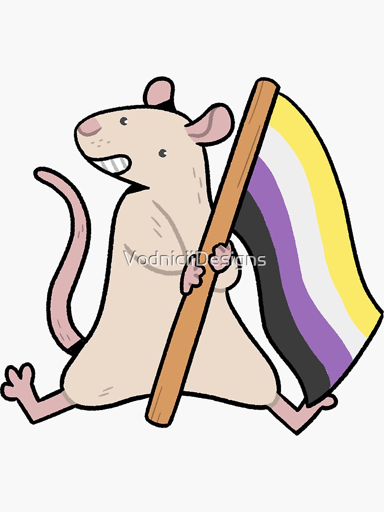 "Pride Rat Nonbinary" Sticker for Sale by VodniciiDesigns | Redbubble