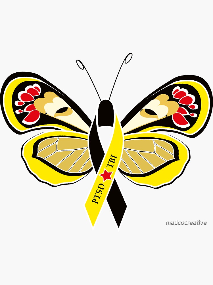 "PTSD Awareness Butterfly" Sticker for Sale by madcocreative | Redbubble