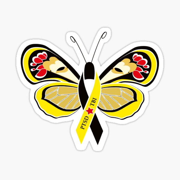 "PTSD Awareness Butterfly" Sticker for Sale by madcocreative | Redbubble
