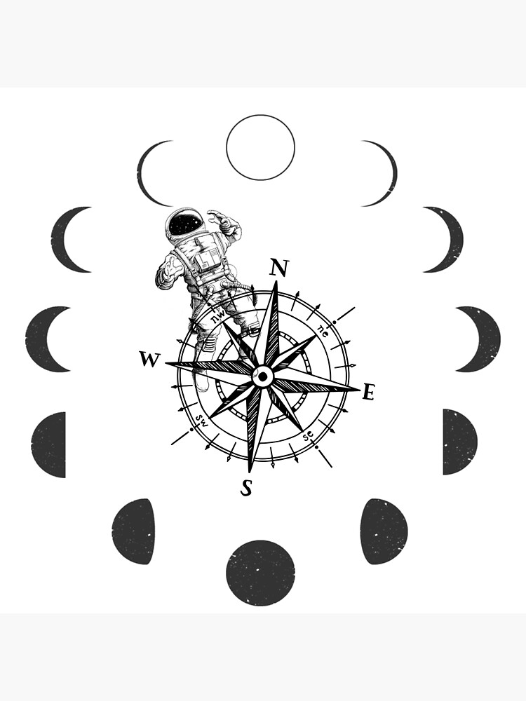 "Compass Gravity Moon" Poster for Sale by ChillZoneShop | Redbubble