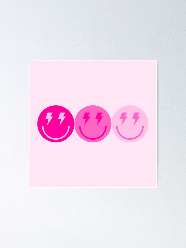 "3 preppy pink smileys" Poster for Sale by Suusck | Redbubble
