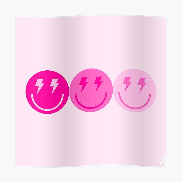 "3 preppy pink smileys" Poster for Sale by Suusck | Redbubble