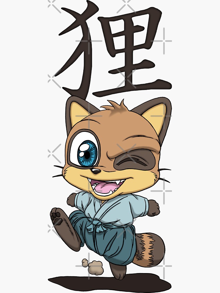 "funny tanuki" Sticker by ANAIDEIADESIGNS | Redbubble