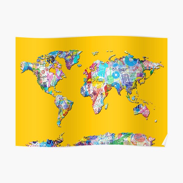 "world map" Poster for Sale by BekimART | Redbubble
