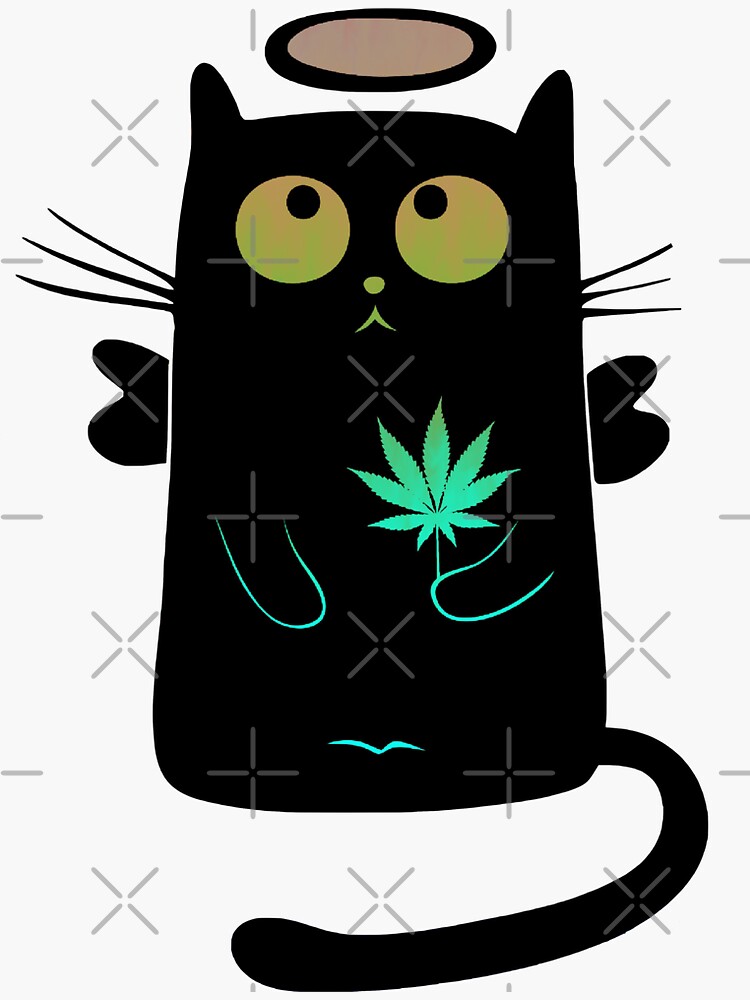 "Stoner Angel Kitty Cat" Sticker for Sale by sgkrishna | Redbubble
