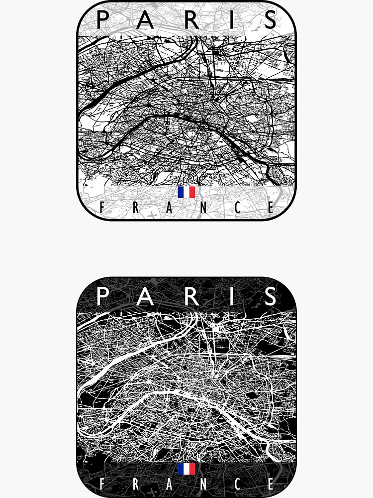 "PARIS MAP FRANCE Sticker Pack" Sticker for Sale by hatimelhag | Redbubble