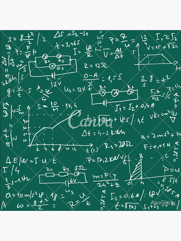 "Maths, Physics green background for maths lover" Sticker by AmaShirty ...