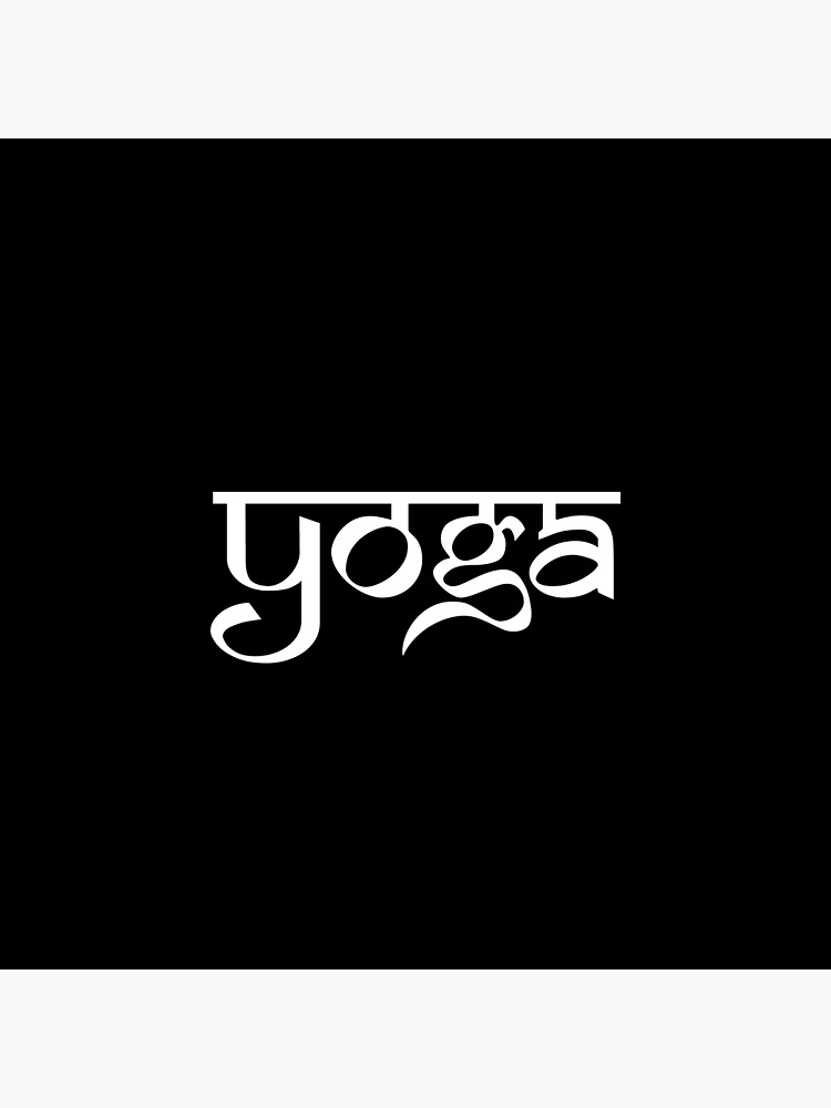 "Yoga in white Sanskrit style text" Poster for Sale by Mindful-Designs ...