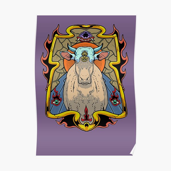 "Satanic Cow" Poster by wozzobstudios | Redbubble