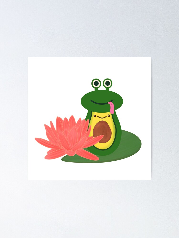 "Avocado Frog Lotus Lily Pad - evekay" Poster for Sale by evekay ...