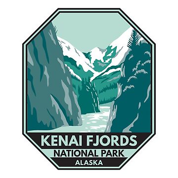 "Kenai Fjords National Park Alaska Emblem" Sticker for Sale by ...
