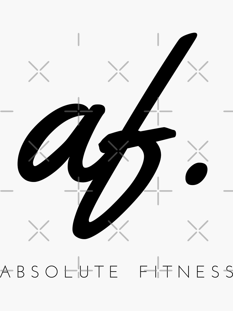 "Absolute fitness logo" Sticker for Sale by Kitten-Designs | Redbubble