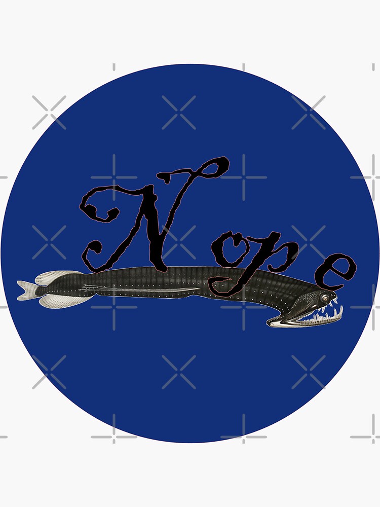 "Nope Fish in Blue" Sticker for Sale by Hexxyl | Redbubble