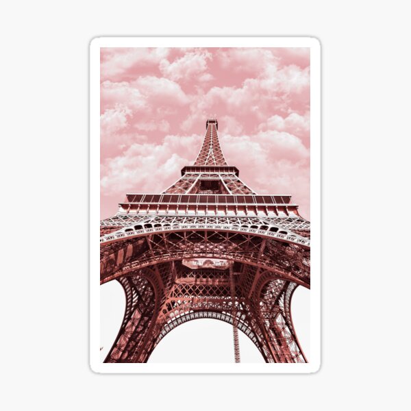 "Eiffel Tower in Pink" Sticker by KatiaKovan | Redbubble