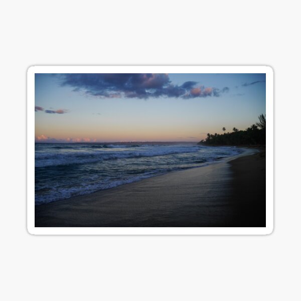 "Puerto Rico: Sunset on Sandy Beach, Rincón " Sticker for Sale by ...