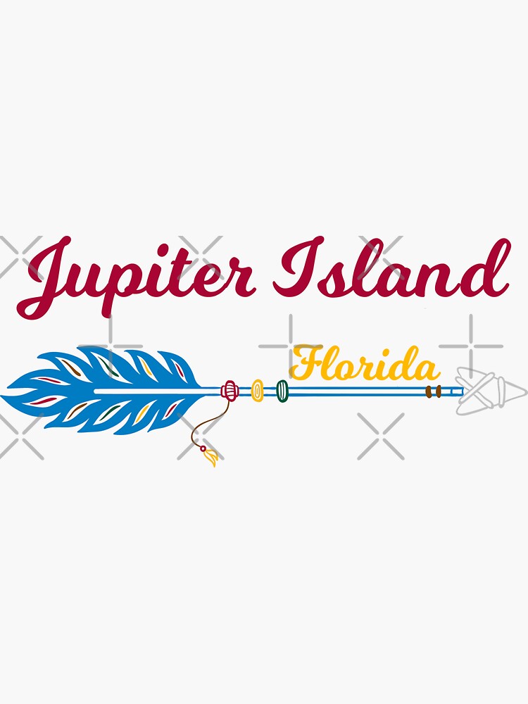 "Jupiter Island Florida Featuring Arrow with Feather" Sticker for Sale ...