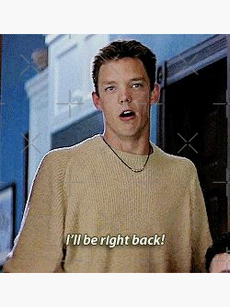 "Scream stu ill be right back qoute horror movie" Sticker by ...