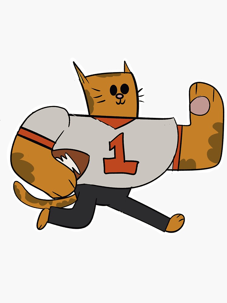 "Cat Football Player with Football" Sticker for Sale by JThomasArtworks ...