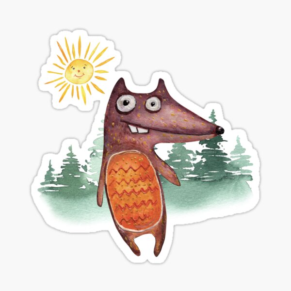 "Cute badger in forrest and sunshine - succulent " Sticker for Sale by ...