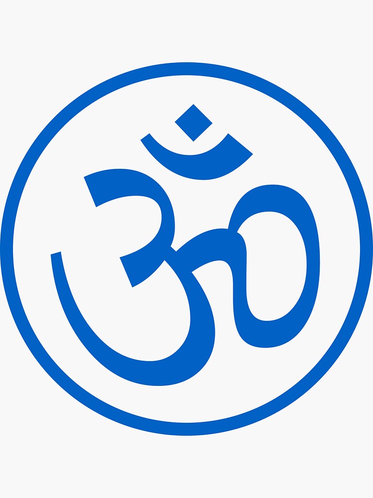 "Blue Aum or Om symbol" Sticker for Sale by effervescence | Redbubble