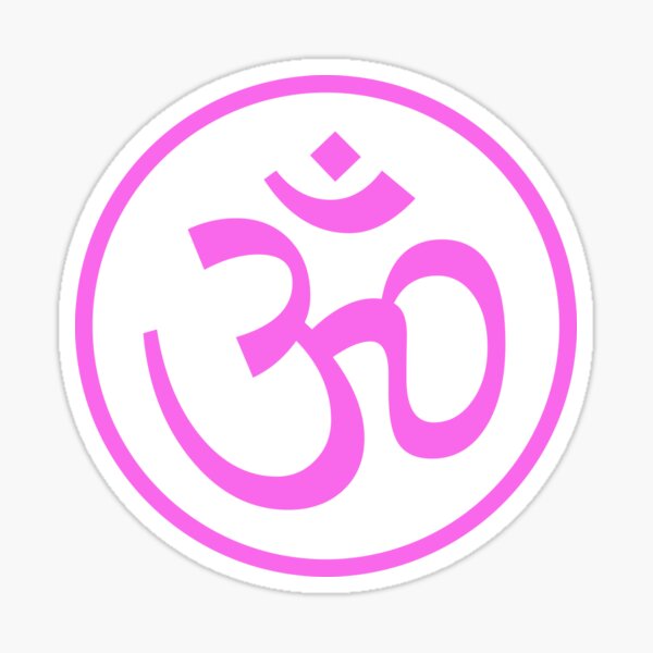 "Pink Aum or Om symbol" Sticker for Sale by effervescence | Redbubble