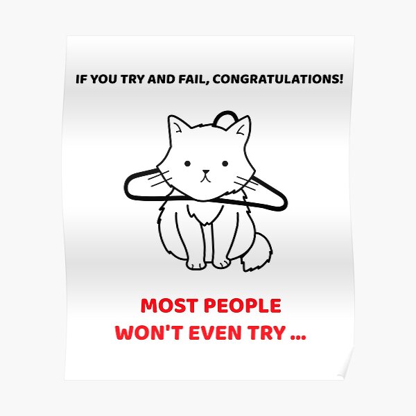 "IF YOU TRY AND FAIL, CONGRATULATIONS! MOST PEOPLE WON'T EVEN TRY ...