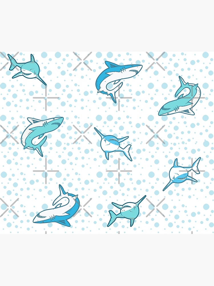 "Shark Seamless Pattern Ocean Design For Kids and Adults" Art Print by ...