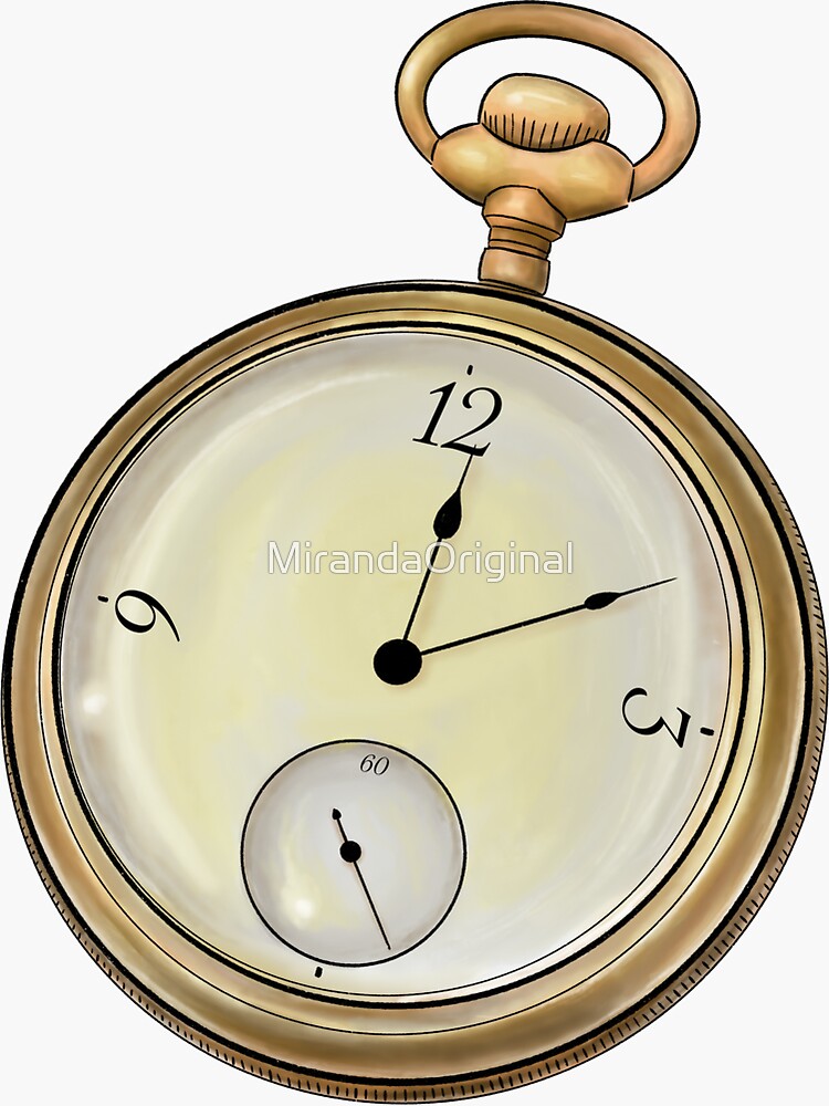 "Pocket Watch" Sticker by MirandaOriginal | Redbubble