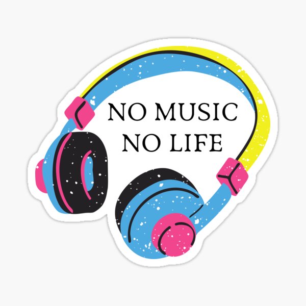 "NO MUSIC NO LIFE" Sticker for Sale by MiniAll | Redbubble