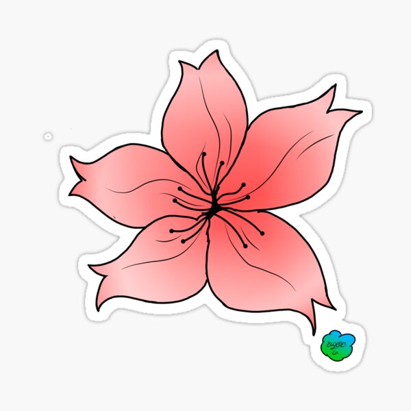 "Japanese Sakura flower" Sticker for Sale by Frozentalent | Redbubble