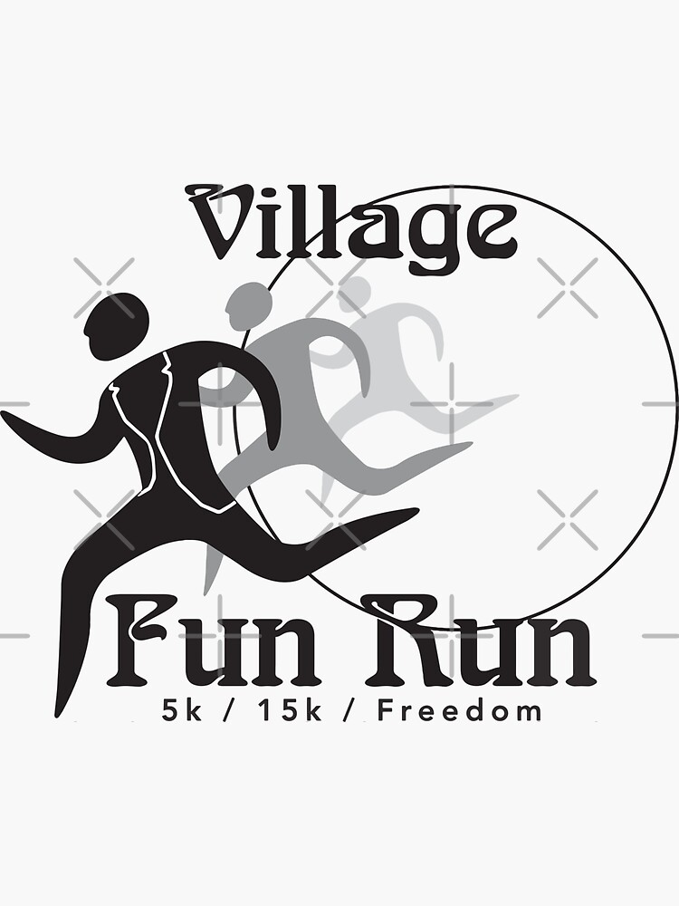 "Village Fun Run" Sticker for Sale by 451Design | Redbubble
