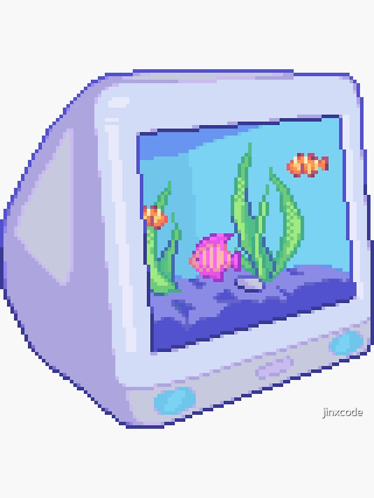 "Y2K aquarium screensaver" Sticker for Sale by jinxcode | Redbubble