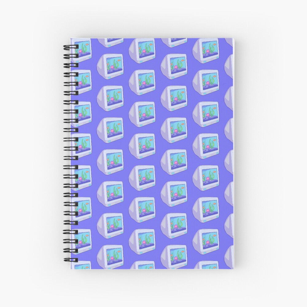 "Y2K aquarium screensaver" Spiral Notebook by jinxcode | Redbubble