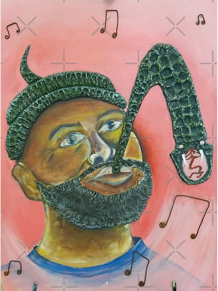 "Man Singing Melody Snake, Snake Man, Snake Charmer Art" Sticker for ...