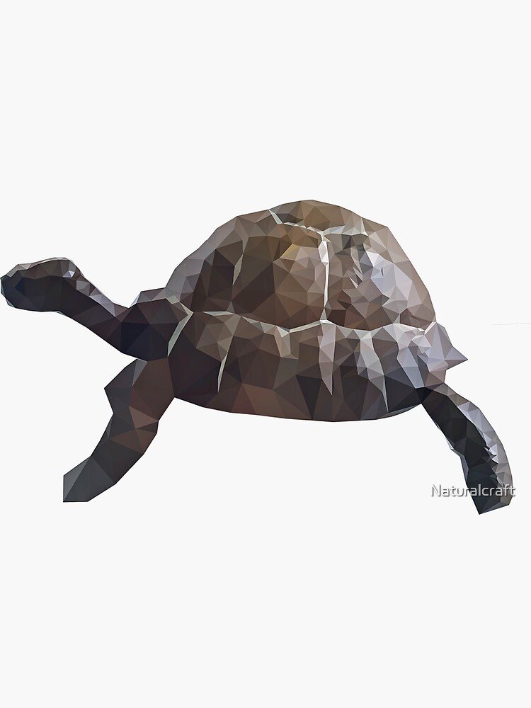 "Low poly tortoise " Sticker by Naturalcraft | Redbubble