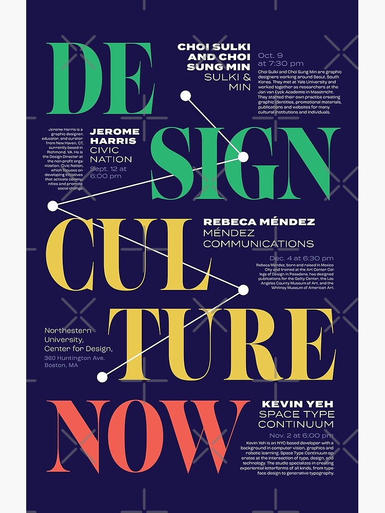 "Design Culture Now Poster" Postcard for Sale by Serena Ng | Redbubble