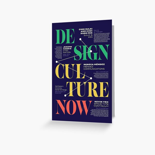 "Design Culture Now Poster" Greeting Card for Sale by Serena Ng | Redbubble