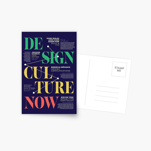 "Design Culture Now Poster" Postcard for Sale by Serena Ng | Redbubble