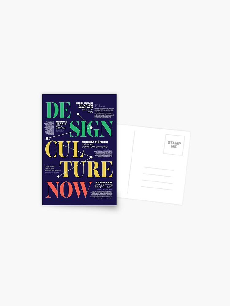 "Design Culture Now Poster" Postcard for Sale by Serena Ng | Redbubble