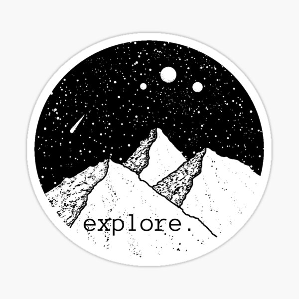 "Explore." Sticker by ClairsCreations | Redbubble