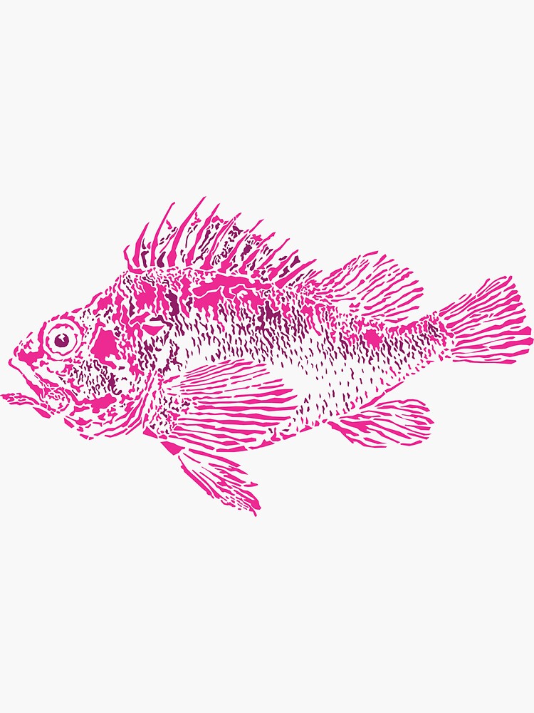 "FISH_01 pink" Sticker for Sale by 3050style | Redbubble