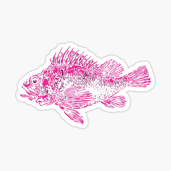 "FISH_01 pink" Sticker for Sale by 3050style | Redbubble