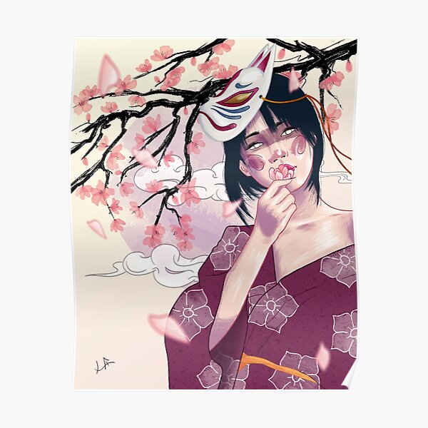 "Kitsune" Poster for Sale by LucaGen | Redbubble