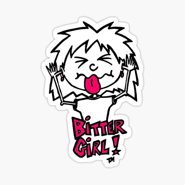 "Hand Drawn BITTER GIRL! "BITTER BOY's Girlfriend!"" Sticker for Sale ...