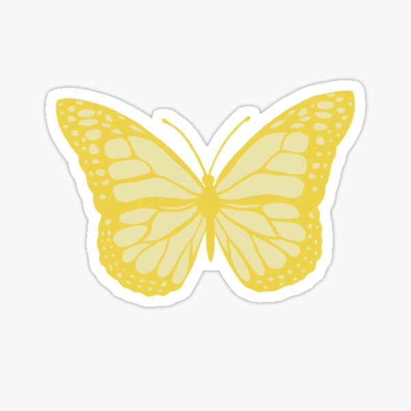 "Yellow Butterfly" Sticker for Sale by Lavender-Cloud | Redbubble