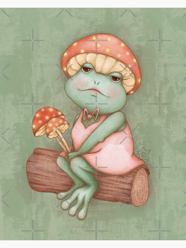 "Lady Toadstool Frog With Mushroom Hat" Poster by OhMyStarling | Redbubble