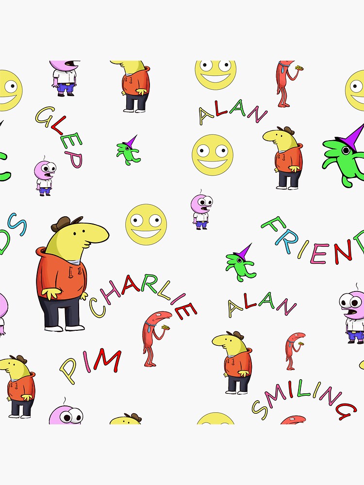 "Smiling Friends Characters Pattern " Sticker for Sale by cloudnassif ...