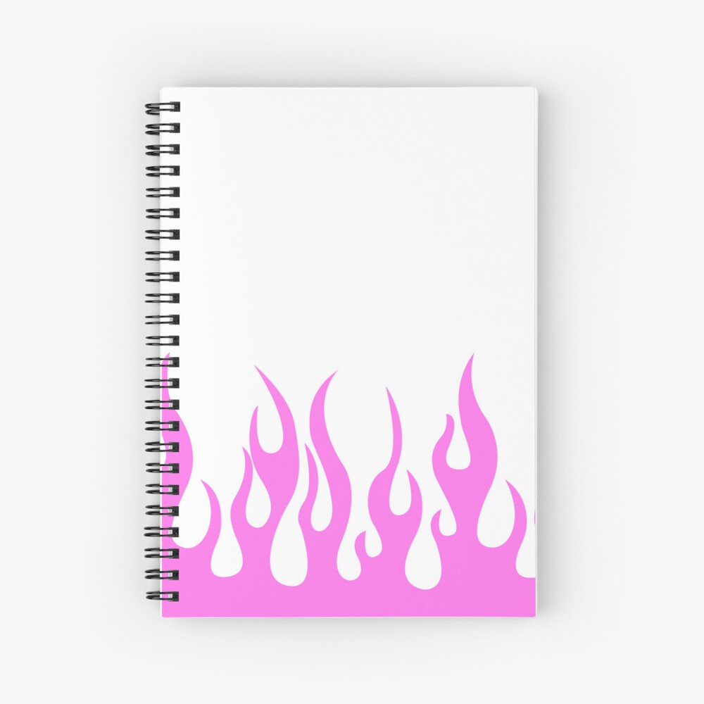 "Solid Pink Flames Y2K Aesthetic Cute Baddie" Spiral Notebook for Sale ...