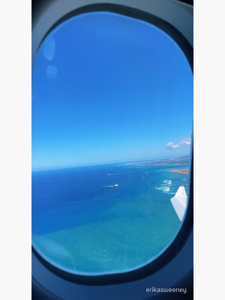 "Hawaii Ocean Airplane Window Blue" Sticker by erikasweeney | Redbubble