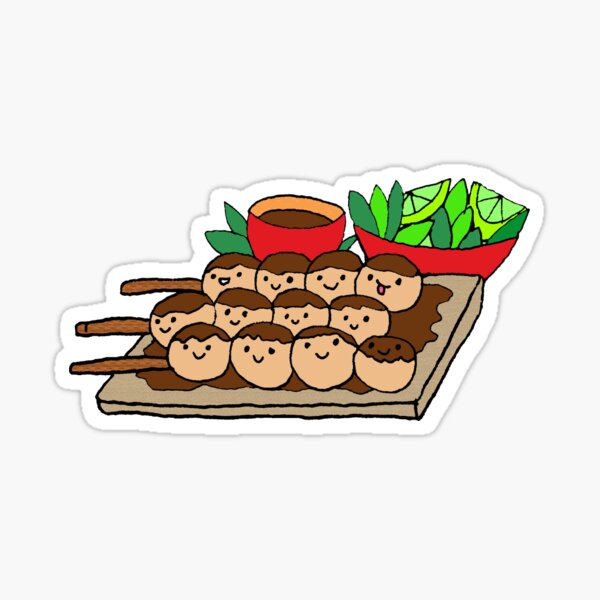 "Cute Satay" Sticker for Sale by jhsells98 | Redbubble